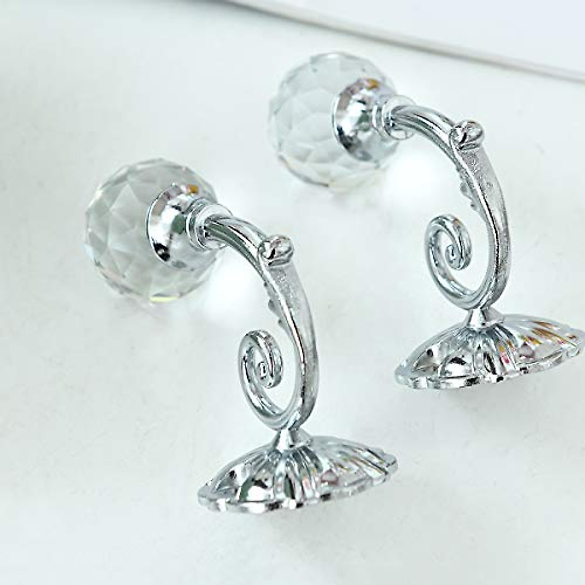 VOSAREA Pack of 2 Vintage Crystal Rose Pattern Wall Curtain Hook Coat Hat Handbags Towel Single Hook Wall Mount Hanger