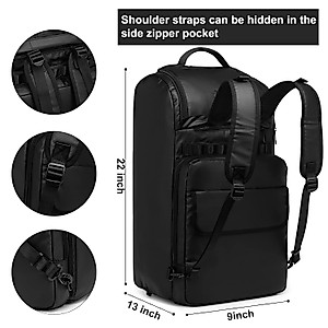 seyfocnia Travel Backpack,Waterproof Duffel Bag Anti Theft Backpack Outdoor Duffle Bag for Hiking Camping Travelling Cycling for Men Women Black