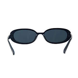 Unisex Sunglasses Retro Black Grey Drive Holiday Oval Non-Polarized UV400