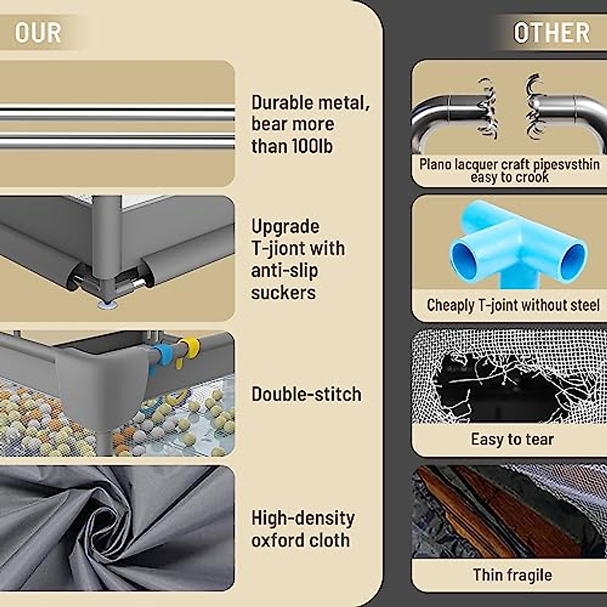 Baby Playpen with Mat,79"x71 "x27"Extra Large Baby Playpen,0.4 IN Play Mat,60 Pcs Ocean Balls, Breathable Mesh Indoor & Outdoor Kids Activity Center Baby Playpen,Safety Baby Gate Playpen