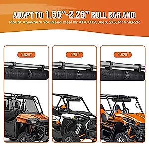 kemimoto UTV Soundbar SXS Sound Bar X3 Speaker- 28 Inches Wide, IPX5 Waterproof, Bluetooth Compatible, Amplified, USB, AUX Input, 4X Speakers, 2X Tweeters Adapt to 1.56"-2.25" Roll Bar