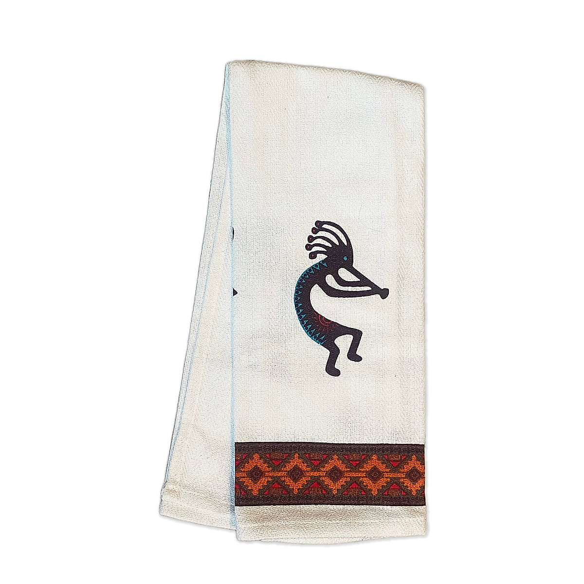 Sonoran Souvenirs Rustic Southwest Kitchen Novelty Tea Towel (16" x 28") Southwest Inspired Design Machine Washable Cloth Towels for Kitchen Diner (Single Pack) (Kokopelli)