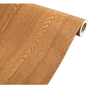 MULLSAN Brown Wood Grain Paper Waterproof Self Adhesive Shelf Liner Dresser Drawer Cabinet Sticker Winged Wood 24inch by 118inch