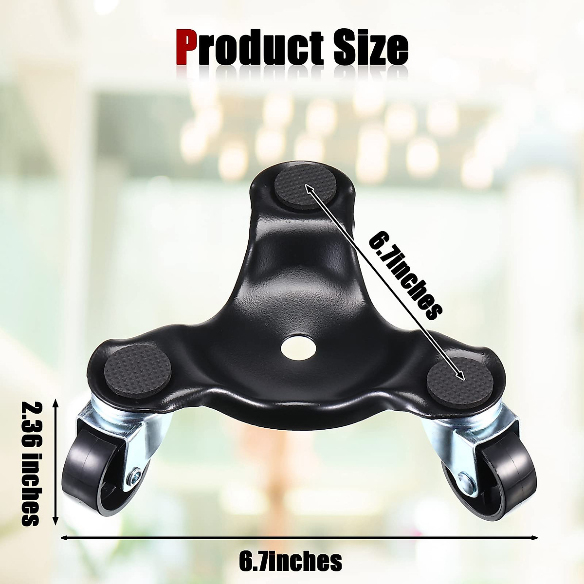 12 Pcs Furniture Moving Dolly 3 Wheel Steel Tri Dolly Heavy Duty Movers Mobile Rollers Triangle Swivel Caster Easy Moving Tool for Home Furniture 200 Lbs Load Capacity