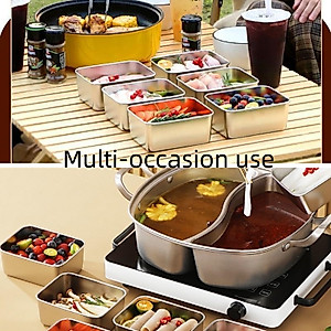 Ceiteo 6Pcs Stainless Steel Food Storage Containers with Lids, Outdoor lunch box Stainless Steel Bowl with Airtight Lids for Picnic Travel, Reusable & Stackable