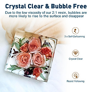 Teexpert Deep Pour Epoxy Resin, 51oz Epoxy Resin Kit for 2-4" Pour Depths, Crystal Clear & High Gloss, Bubble-Free Casting Resin for Flower Preservation, River Tables and Mold Crafts - 2:1 Mix Ratio