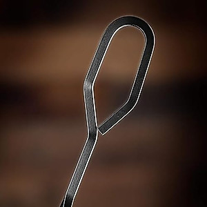 FLAMELY 25"" Black Cast Iron Fireplace & Pit Poker - Rust Resistant Powder Coated Poker Stick for Indoor/Outdoor Use, Modern Minimalistic Design & Optimal Reach for Safety - Fireplace Tool Accessory.