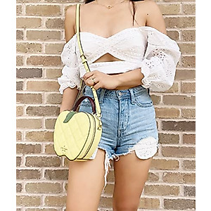 Kate Spade Honeycrisp Apple Novelty Crossbody Quilted Leather Green Multi