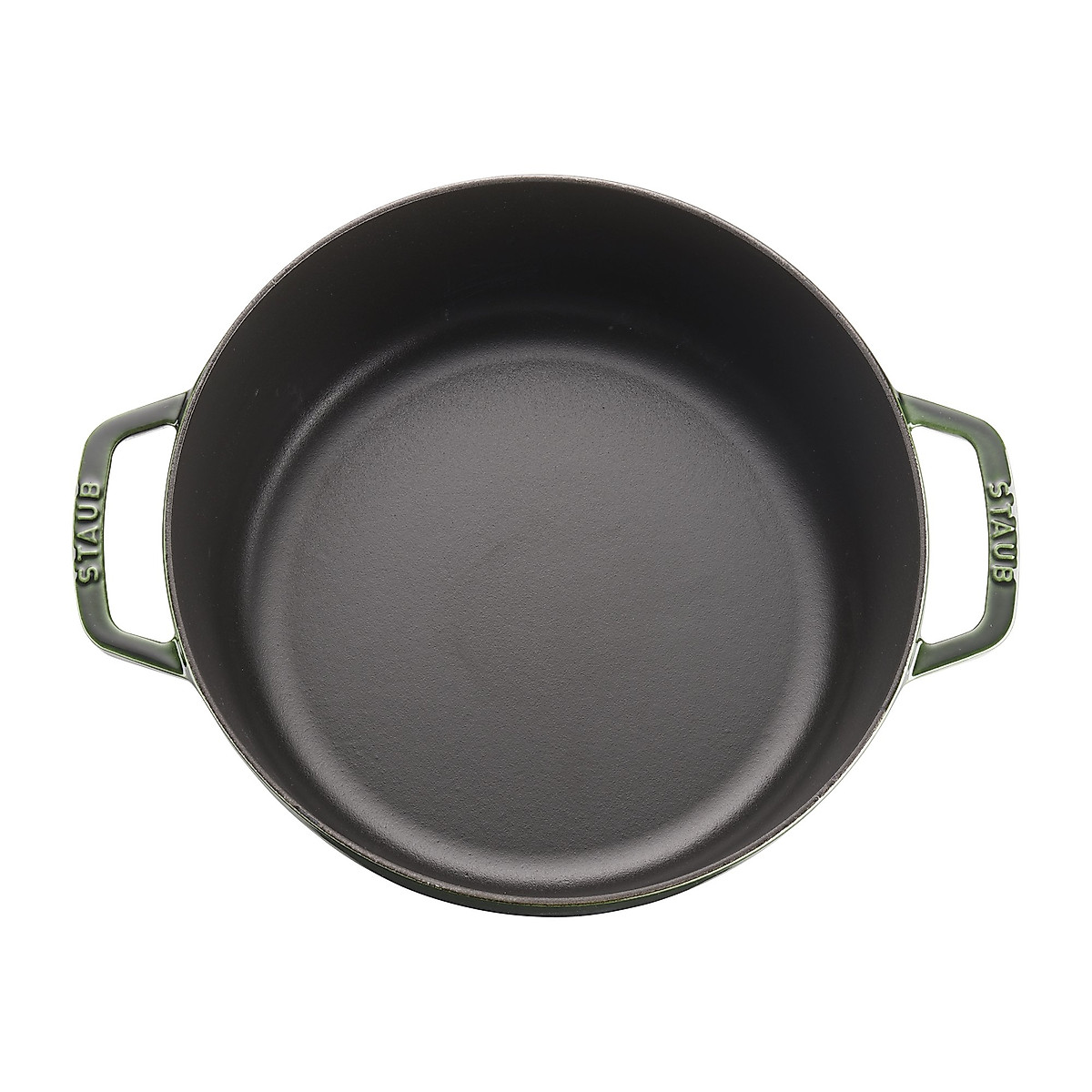 Staub Cast Iron 6-qt Cochon Shallow Wide Round Cocotte - Basil, Made in France