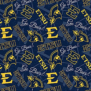 East Tennessee State University Cotton Fabric by Sykel-Licensed ETSU Buccaneers Tone on Tone Cotton Fabric