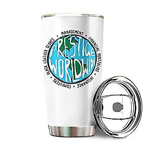 Prestige Worldwide White Stainless Steel Tumbler 20oz & 30oz Travel Mug
