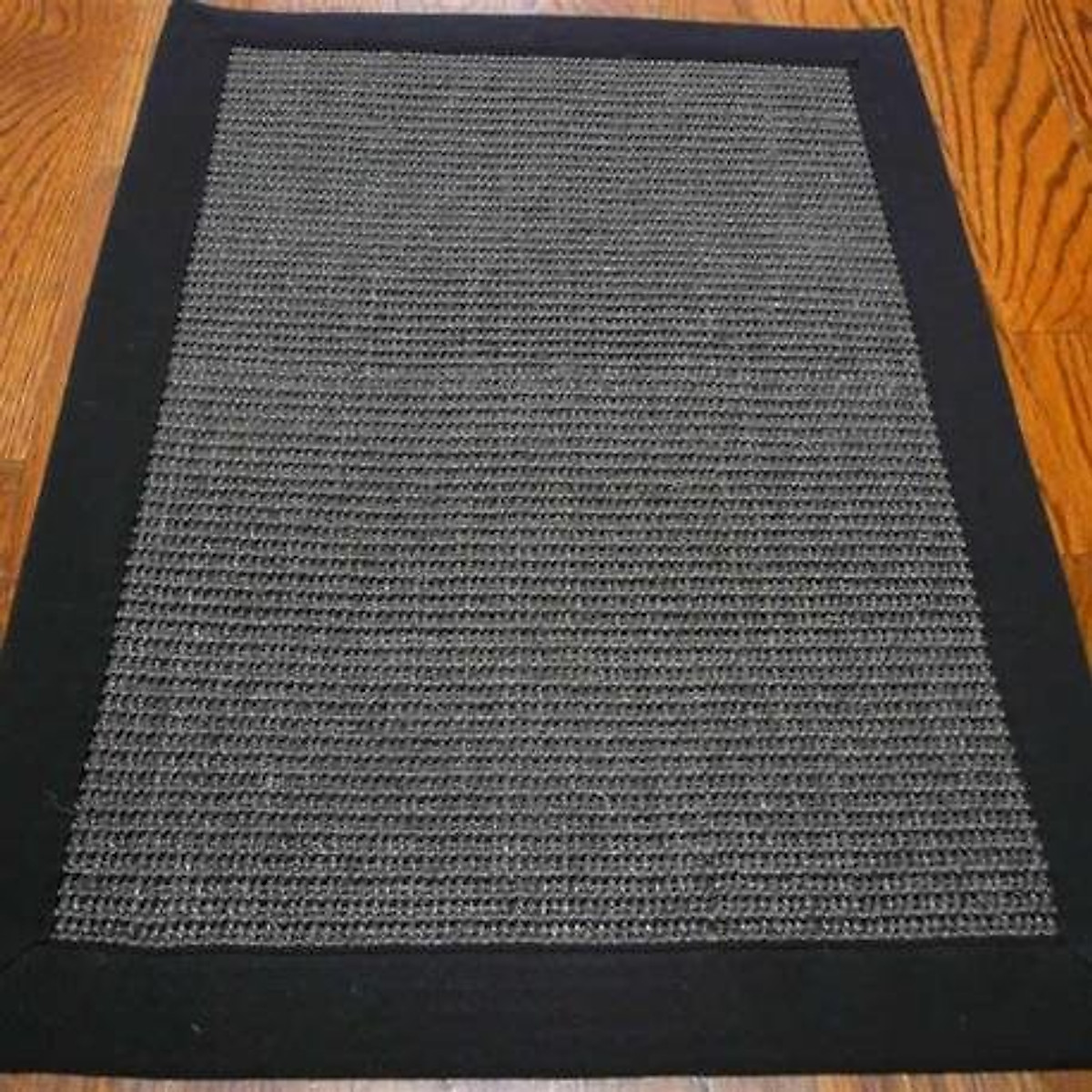 SAFAVIEH Natural Fiber Collection 2' x 3' Charcoal / Charcoal NF441D Border Sisal Accent Rug