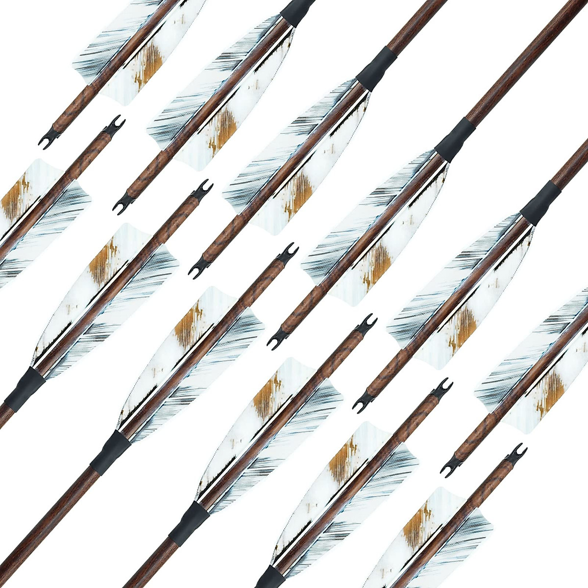 Archery Carbon Arrows 28/29/30/31 Inch 4 Inch Turkey Feather Spine 500 Competition Practice Hunting Target Shooting for Recurve Long Traditional Bow and Compound Bow 6/12Pcs (28 Inch,12 Pcs)