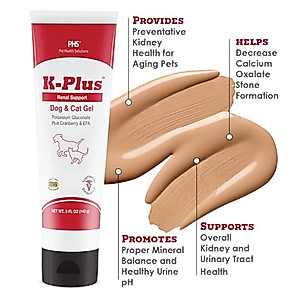 K-Plus Potassium Gluconate Renal Gel Plus Cranberry and EPA for Dogs and Cats - Veterinarian Approved Renal Supplement - Supports Potassium Balance - 5 oz