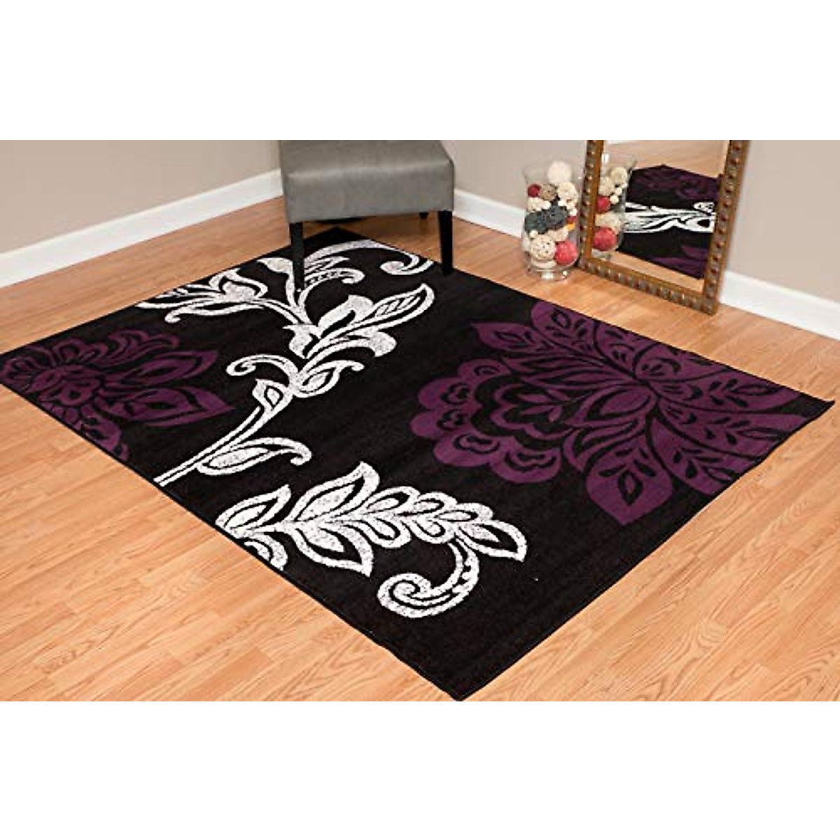 United Weavers Dallas Trousseau Accent Rug - Plum, 2x3, Contemporary Indoor Polypropylene Rug with Floral Pattern, Jute Backing