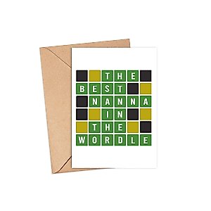 Wordle For Nanna Card - The Best Nanna In The Wordle - Nanna Gift Wordle Card - Wordle Themed Mothers Day Card - Wordle Card - Greeting Card - Birthday Idea Gift - Wordle Lover - Nanna Card