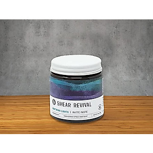 Shear Revival Northern Lights | Matte Hair Styling Paste for Men Strong Hold Molding Sculpting Pomade Wax Promotes Hair Elasticity Slick Back with Kaolin Clay, Calendula Extract, Clary Sage Oil 3.4oz