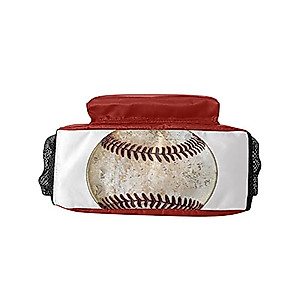 Eiis Retro Vintage Baseball Red Students Personalized School Backpack for Kid-Boy /Girl Primary Daypack Travel Bookbag
