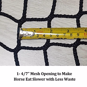 YardJoyliz Stock Tank Hay Net for 100 Gallon-150 Gallon Stock Tank Heavy Duty 1-4/7" Holes Slow Feed Hay Net, Black