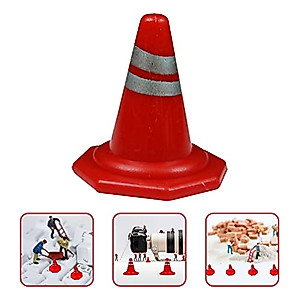 iplusmile Kids Toys 15pcs Mini Traffic Cones Miniature Traffic Road Cones Pretend Play Toys Roadblocks Model Simulation Traffic Signs Construction Road Parking Cone for Sand Table Red Miniature Toys