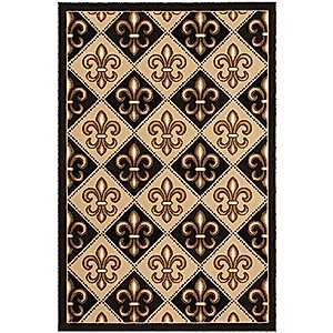 PRO RUGS Fleur DE LIS New Orleans Design Modern Area Rug (5 FEET X 7 FEET)