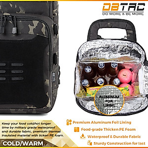 DBTAC Tactical Lunch Backpack, Large Lunch Cooler for Men Women | Backpack Coolers insulated for Work Picnic Travel (Black Camo, 24-Cans)