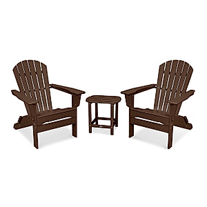 POLYWOOD South Beach 3-Piece Adirondack Chair Set with Side Table