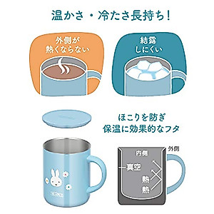 Thermos JDG-350B LB Vacuum Insulated Mug, 11.8 fl oz (350 ml), Miffy Light Blue