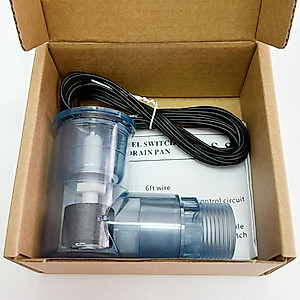 GAGALOR SS2 Condensate Float Switch Clear PVC Overflow Safety Level Sensor for HVAC Drain Pan with 3/4 Adaptor