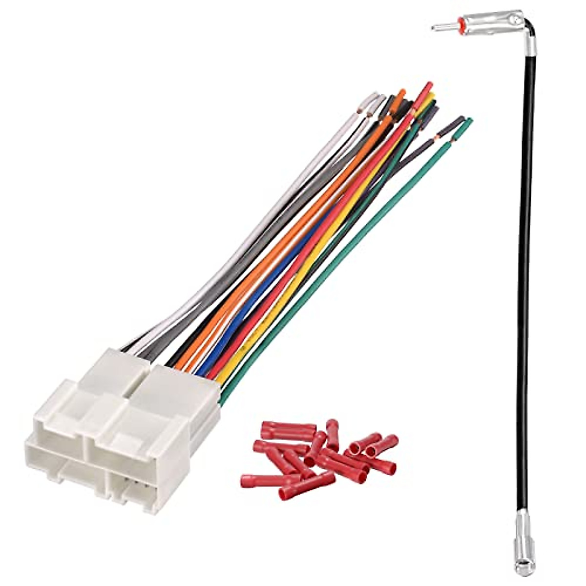 Bingfu Car Stereo Wiring Harness for Select 1986-2005 Buick Cadillac Chevrolet GMC Oldsmobile Pontiac Saturn Isuzu Vehicle DA31 Radio Wire Harness with Antenna Adapter