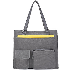 Laptop Tote Bag for Women Work Bags Professional 15.6 Inch Large Canvas Purse with Pockets
