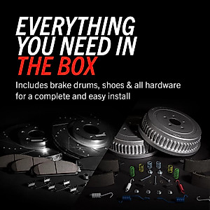 Power Stop K15461DK Z23 Front and Rear Brake Kit-Rotors, Brake Drums & Carbon Ceramic Brake Pads For Ford Bronco 1994-1996 [Model Specific]