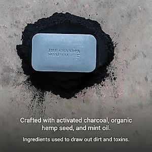 The Grandpa Soap Company Charcoal Bar Soap - With Activated Charcoal Hemp Seed and Mint Oil, Detoxifies, Draws Out Dirt and Toxins, Clear Congested Pores, Vegan, 4.25 Oz, 3 Pack