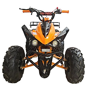 X-PRO 125cc ATV Automatic Transmission w/Reverse, LED Headlight, Big 19"/18" Tires! (Orange, Factory Package)