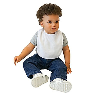 Neat Solutions 2-Ply Knit Terry Solid Color Feeder Bibs in White - 20 Pack