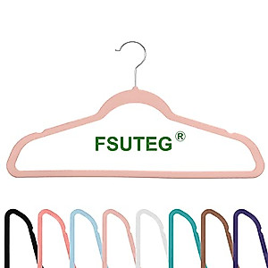 Velvet Clothes Hangers (50 Pack) Heavy Duty Durable Suit Hanger Vibrant Color Hangers Lightweight Space Saving Coat Hangers for Closet -Blush Pink