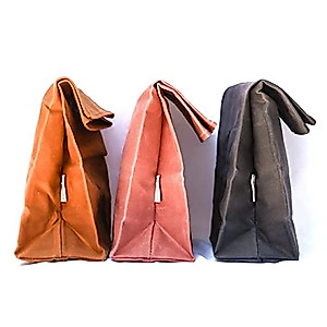 EKOLOJEE Waxed Canvas Lunch Bag | Foldable and Washable Lunch Box for Office, Picnic, Work and Outing | Worthbuy Lunch Bag for Adult Men & Women | Reusable in Zero Waste Packaging | Coral Tree Pink