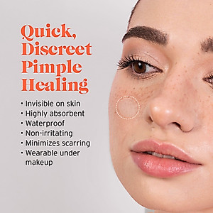 No B.S. (No Bad Stuff) Healing Acne Patches with Hydrocolloid, Waterproof, Invisible Pimple Patches, Wear Under Makeup & Sunscreen, Acne Skin Care for Women & Men, Spot Patches for Pimples, 36 CT