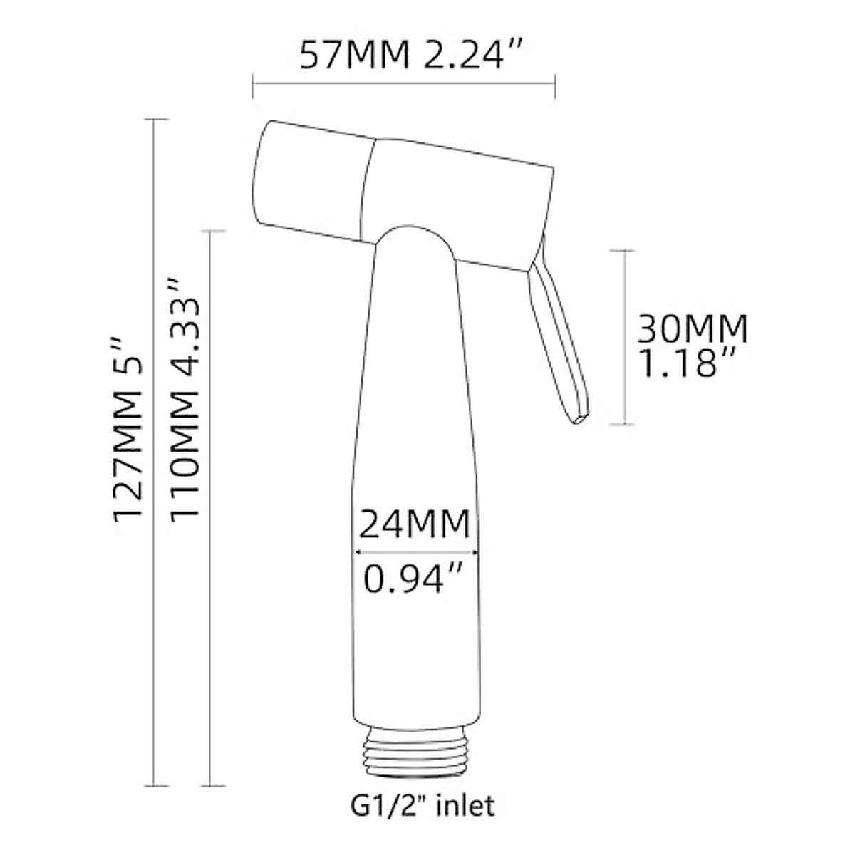 Tecmolog 2 Pieces Toilet Shower Head Stainless Steel Handheld Bidet Sprayer Head for Kitchen and Bathroom Cleaning