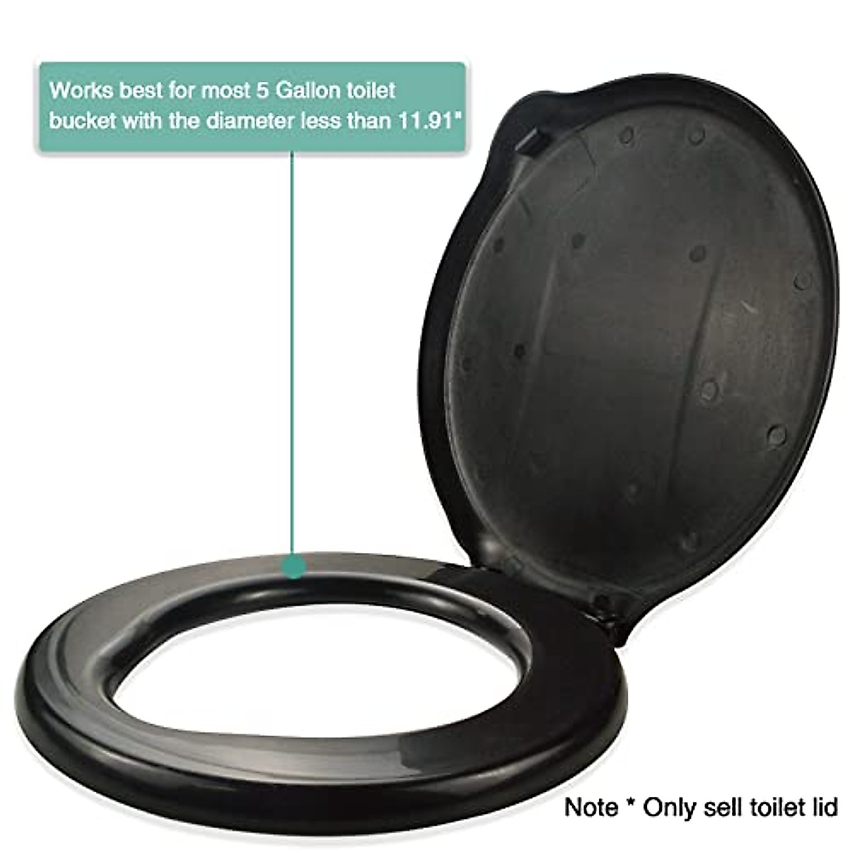 Sailortenx Bucket Toilet Seat with lid,5 Gallon Luggable Loo Bucket Toilet Seat-Portable Toilet Seat for Camping Toilet Bucket Outdoor Boating for Bucket Toilet Lid