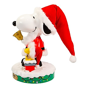 Peanuts Battery-Operated Musical Santa Snoopy Nutcracker, 10-Inch, Multicolored