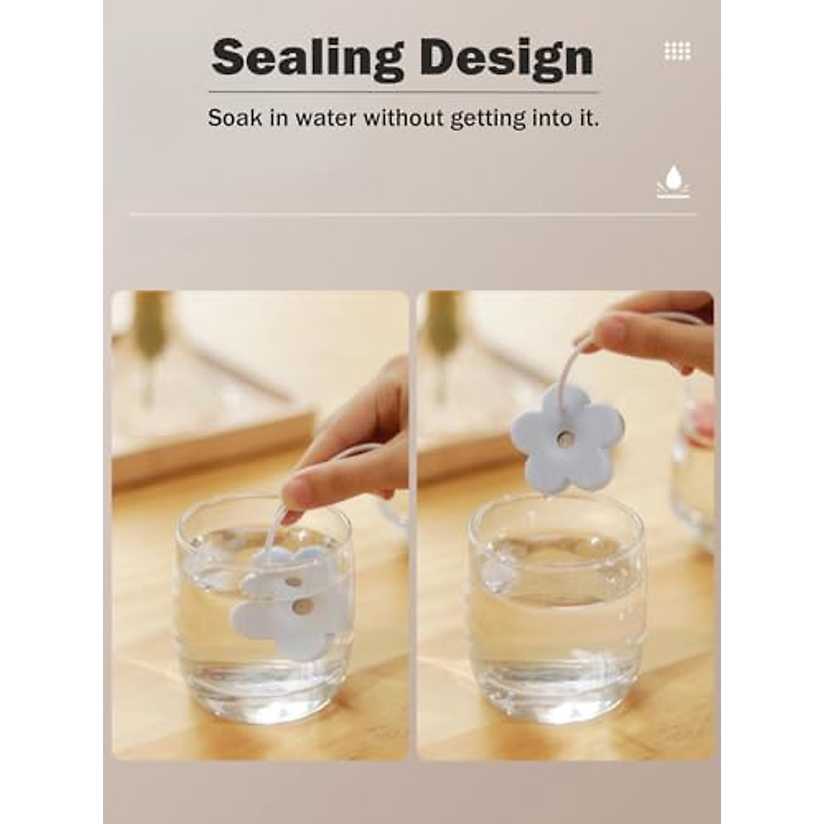 Small Flower USB Humidifier, Creative Cute Atomization Mist Maker, Simple Mini Ultrasonic Fogger, Personal Portable Waterproof Air humidifier for Home Bedroom Office Desk (Blue)