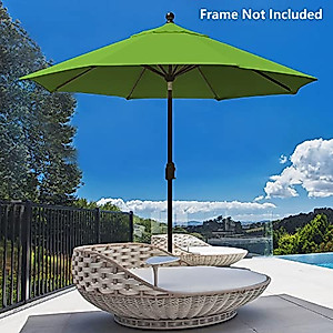 EliteShade USA Sunumbrella 9ft Replacement Covers 8 Ribs Market Patio Umbrella Canopy Cover (CANOPY ONLY)(Macaw Green)
