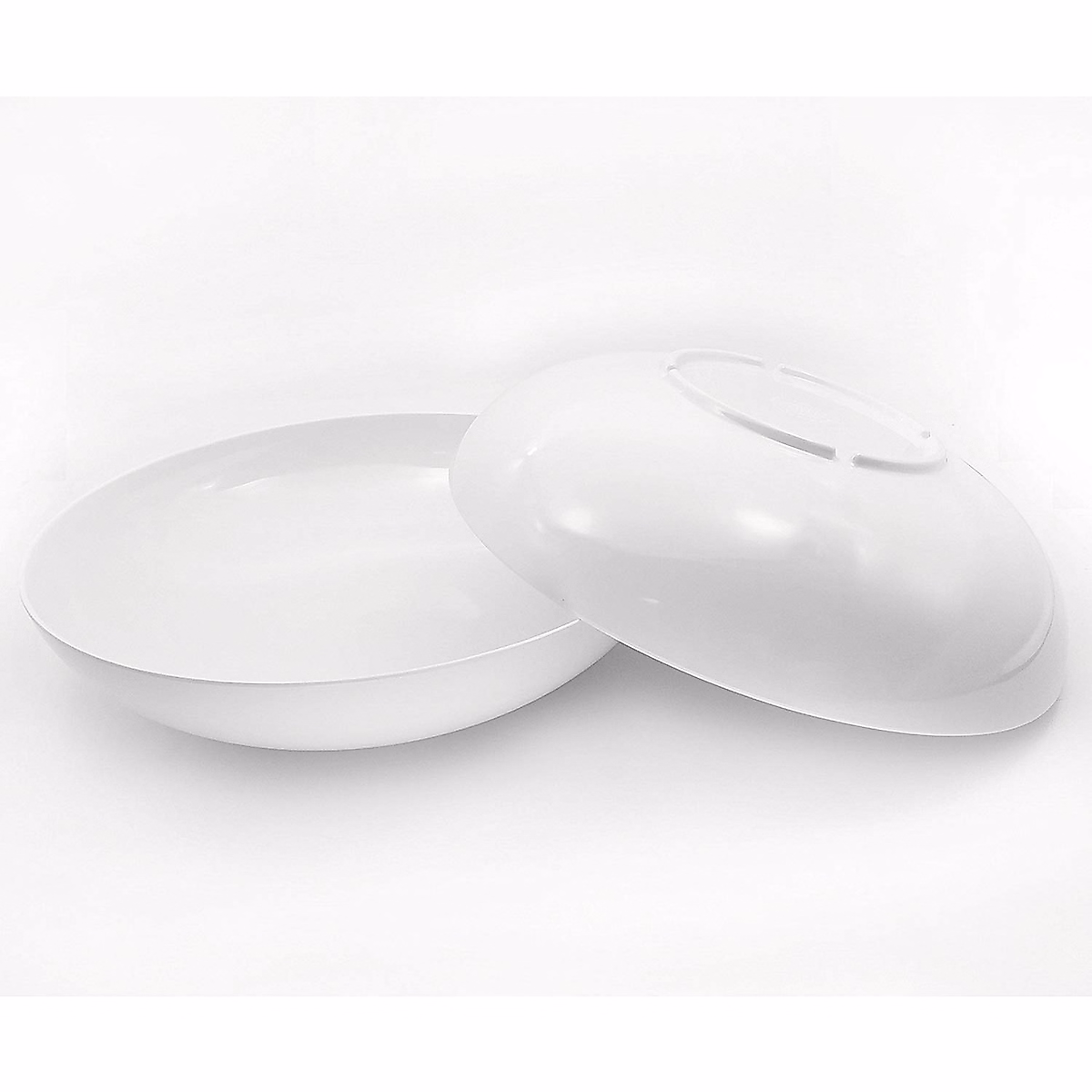 KX-WARE 12-inch Melamine Serving Bowls - Larger Salad Bowls Mixing Bowls, Set of 2 White | Break-resistant 100% Melamine Bowls | Dishwasher Safe, BPA Free