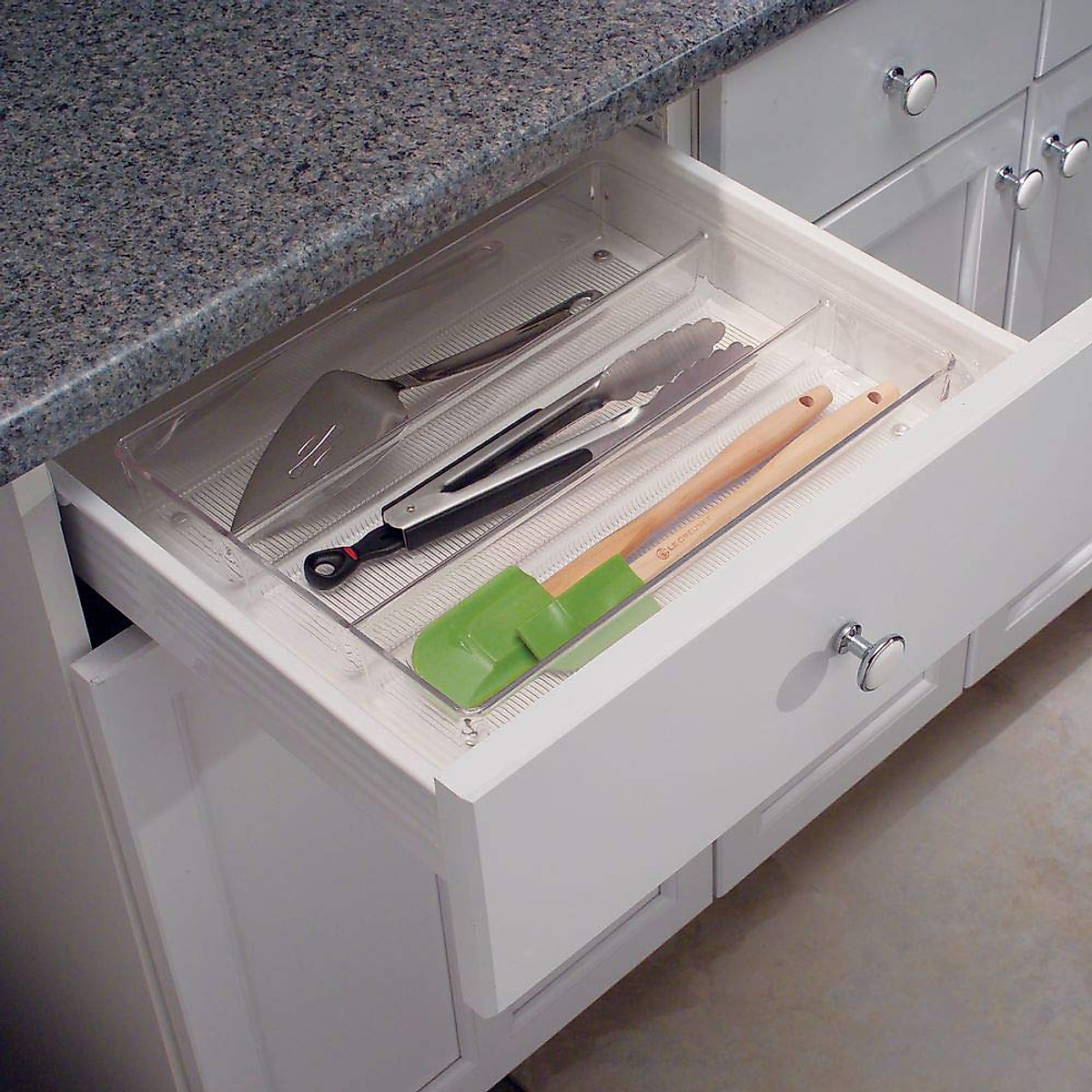 InterDesign Linus 2 in. H x 13.7 in. W x 10.7 in. L Clear Plastic Cutlery Tray