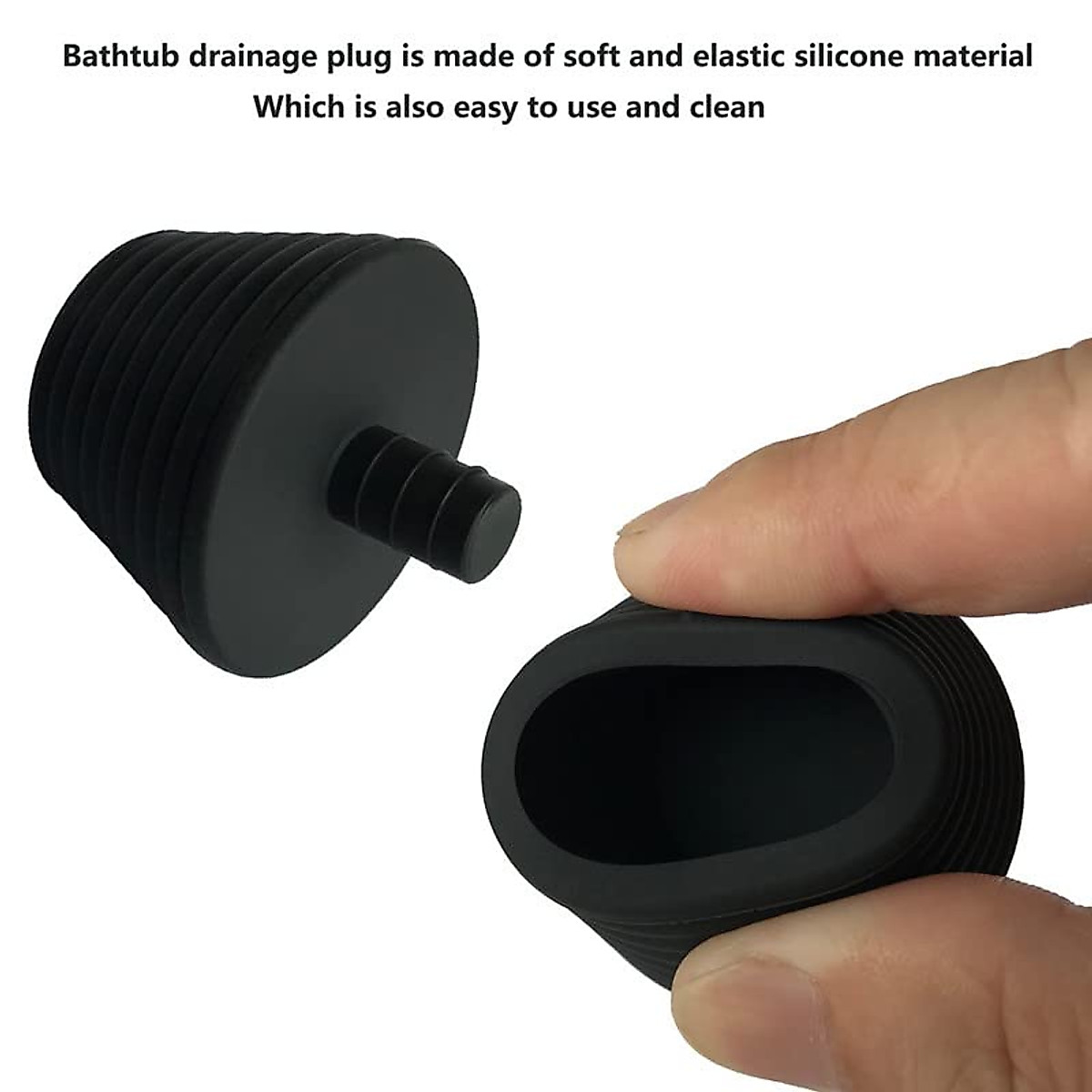 2pcs Universal Bathtub Stoppers, Silicone Tub Stoppers for Bathtub, Drain Plug for 1.18 to 1.77 inch Kitchen Bathtub Hand Basin Sink Drains