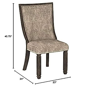 Signature Design by Ashley Tyler Creek Urban Farmhouse Upholstered Dining Chair, 2 Count, Almost Black