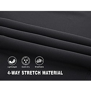 Rdruko Men's Casual Pants Lightweight Breathable Quick Dry Hiking Running Active Sports Trousers(Black, US L)