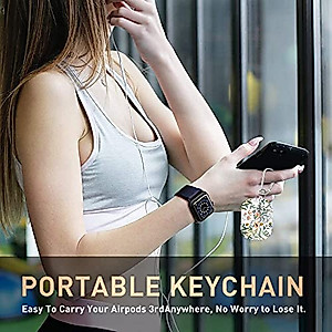 AirPods Pro Case Flower, Olytop Cute Hard Ladybugs Apple Airpods Pro Protective Case Cover Women Shockproof Cover Girls with Keychain for Apple AirPods Pro 2019 Charging Case - Flower/Cactus