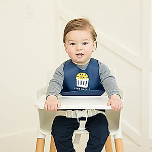 Bella Tunno Boy’s Wonder Bib – Silicone Baby Bibs for Boy with Adjustable Neck, Non-toxic & BPA Free Soft Silicone Bib, Durable, Waterproof, Easy to Clean, Stud Muffin